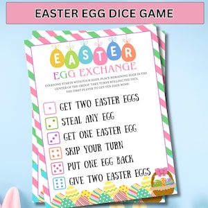 Easter Egg Exchange Dice Game, Printable Easter Games, Easter Dice Game ...
