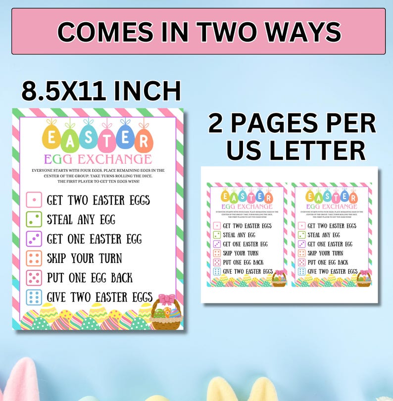 Easter Egg Exchange Dice Game, Printable Easter Games, Easter Dice Game ...