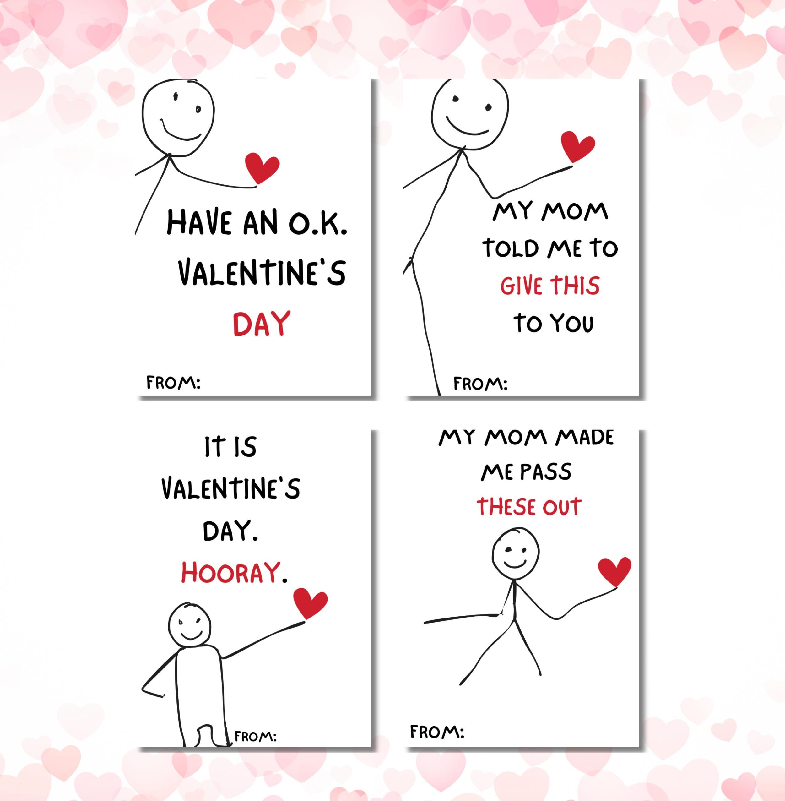 Slang Kids Valentine's Day Cards, Funny Printable Classroom Valentine ...