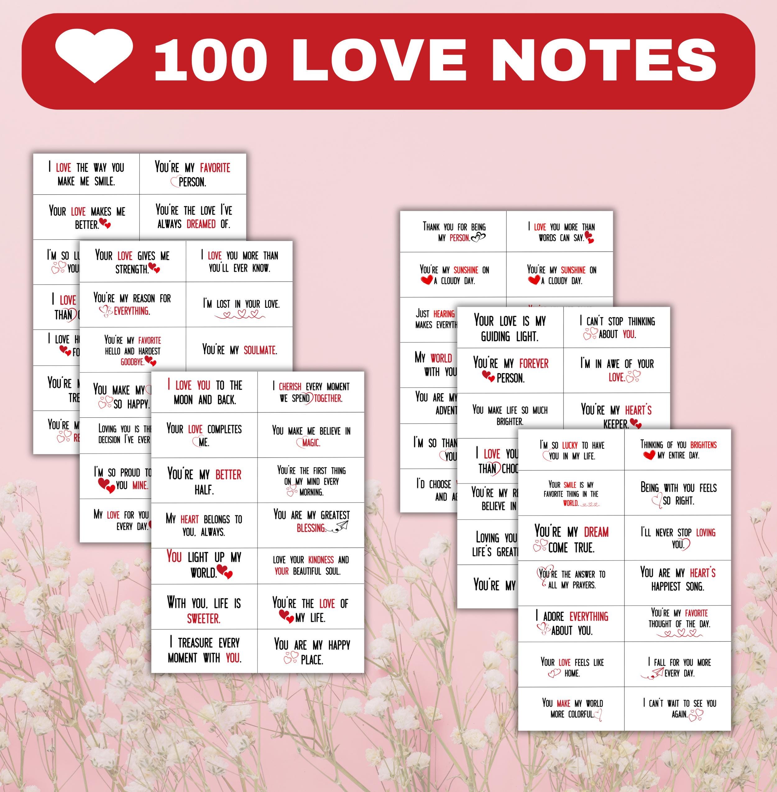 Mini Love Notes for Valentines, Love Notes Cards, Printable Love Notes ...