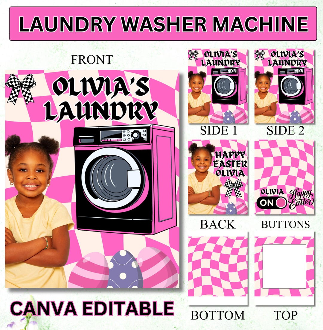 Canva 16x20 EASTER Laundry Washer Machine, Easter Machine Gift, Washer ...