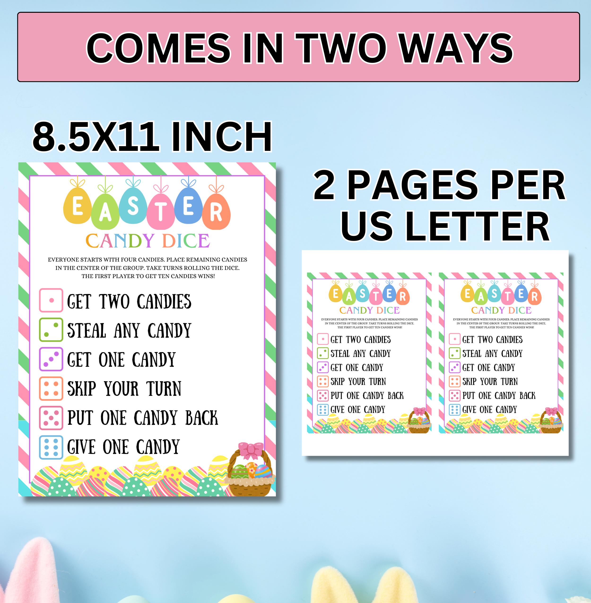 Easter Candy Dice Game Printable, Fun Classroom Candy Exchange Game for ...