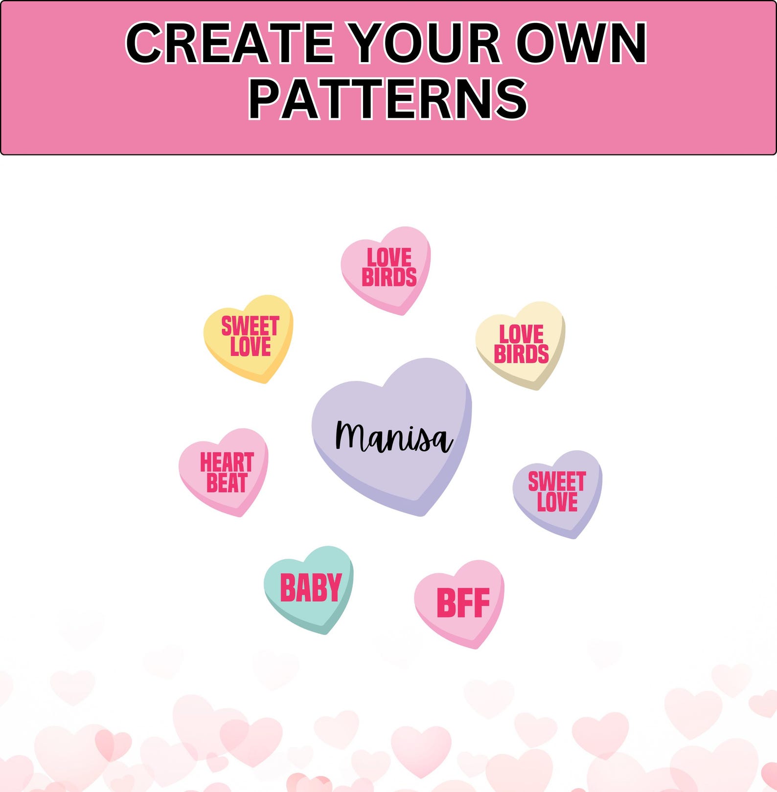 Conversation Valentine Heart SVG PNG Clipart, Valentine Candy Hearts ...