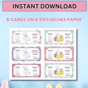 Printable Easter Bunny Bucks, Easter Play Money, Easter Egg Filler ...