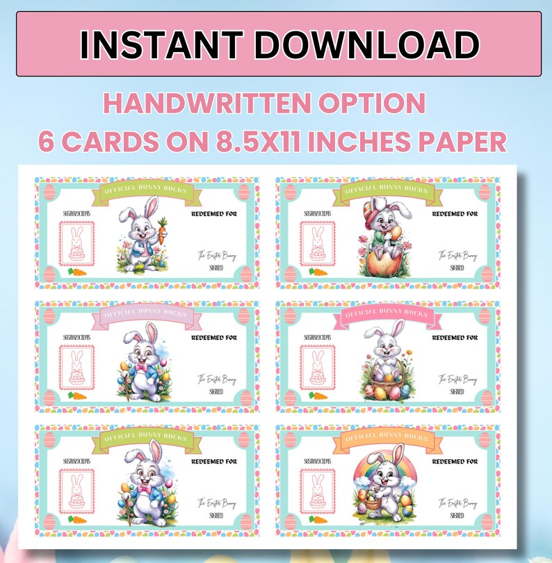 Editable Easter Bunny Bucks, Easter Play Money, Easter Egg Filler ...
