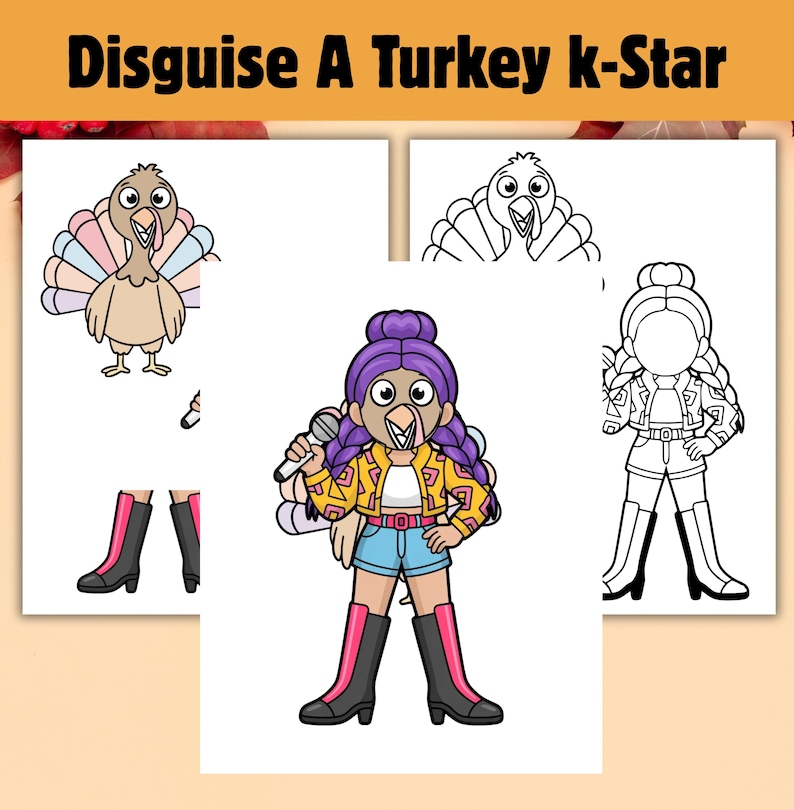 KPOP Demon Hunters Turkey Disguise Printable, Thanksgiving Activity - Etsy