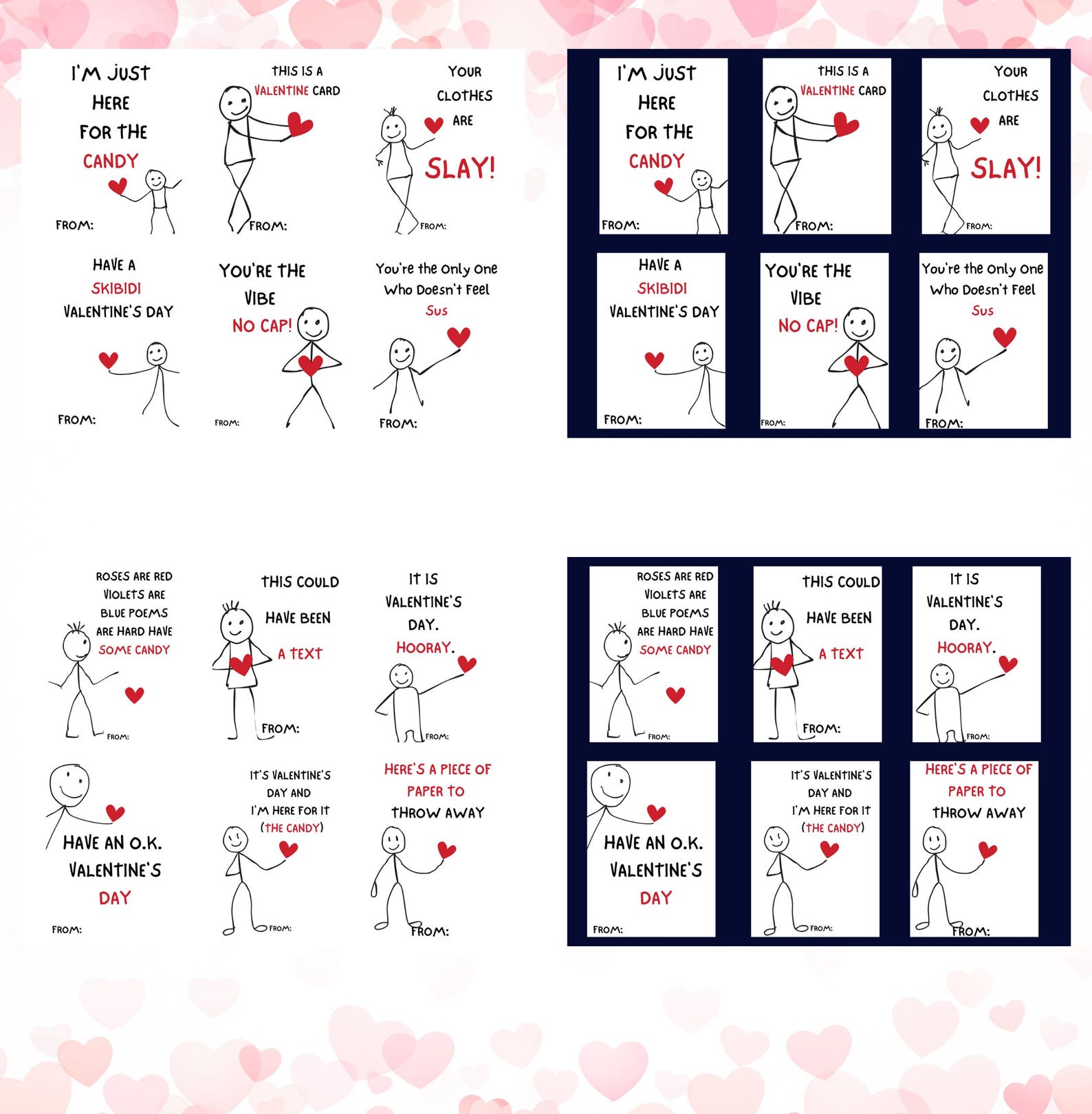 Slang Kids Valentine's Day Cards, Funny Printable Classroom Valentine ...