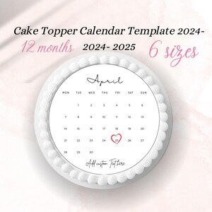 Burn Away Cake Topper Calendar Template, 2025 Printable (canva Editable ...
