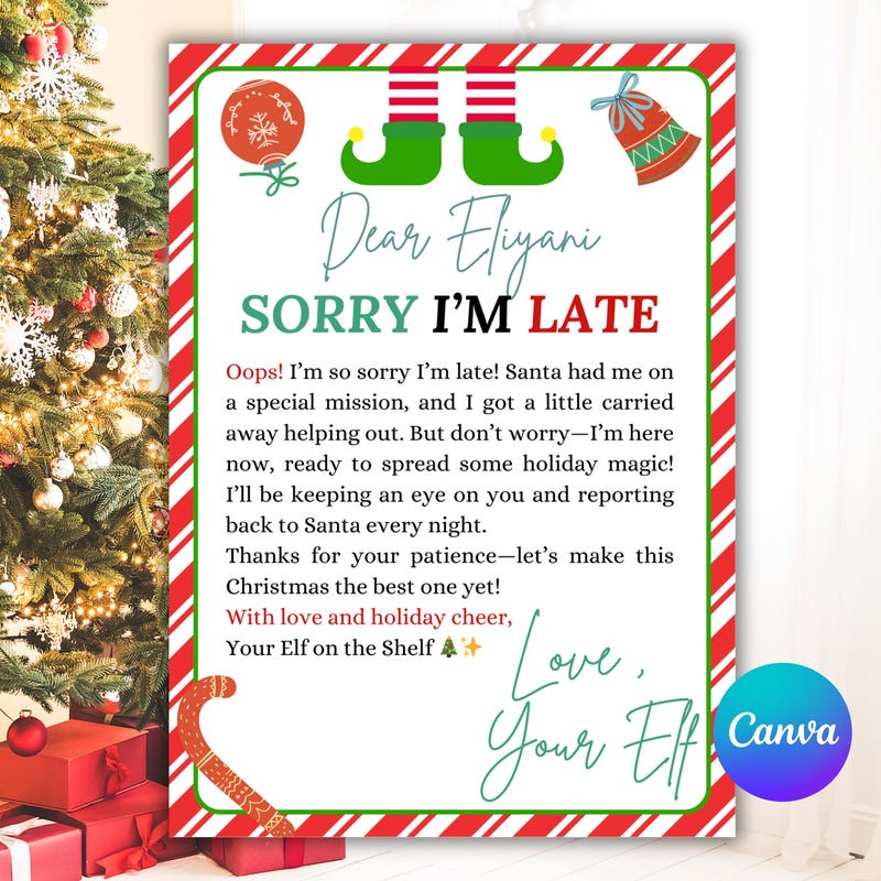 Elf Late Goodbye Letter - Etsy