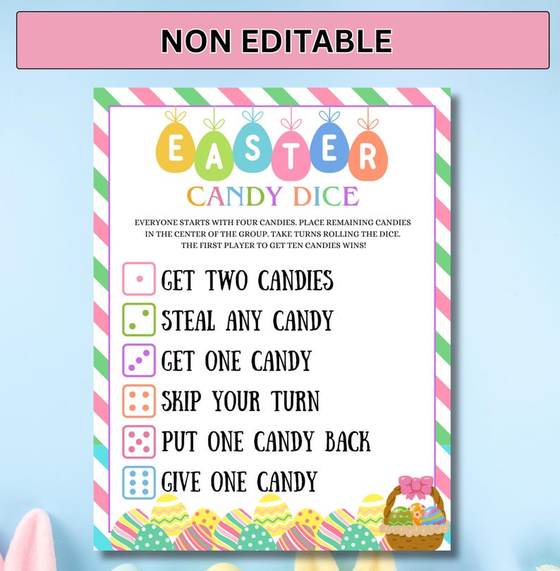 Easter Candy Dice Game Printable, Fun Classroom Candy Exchange Game for ...