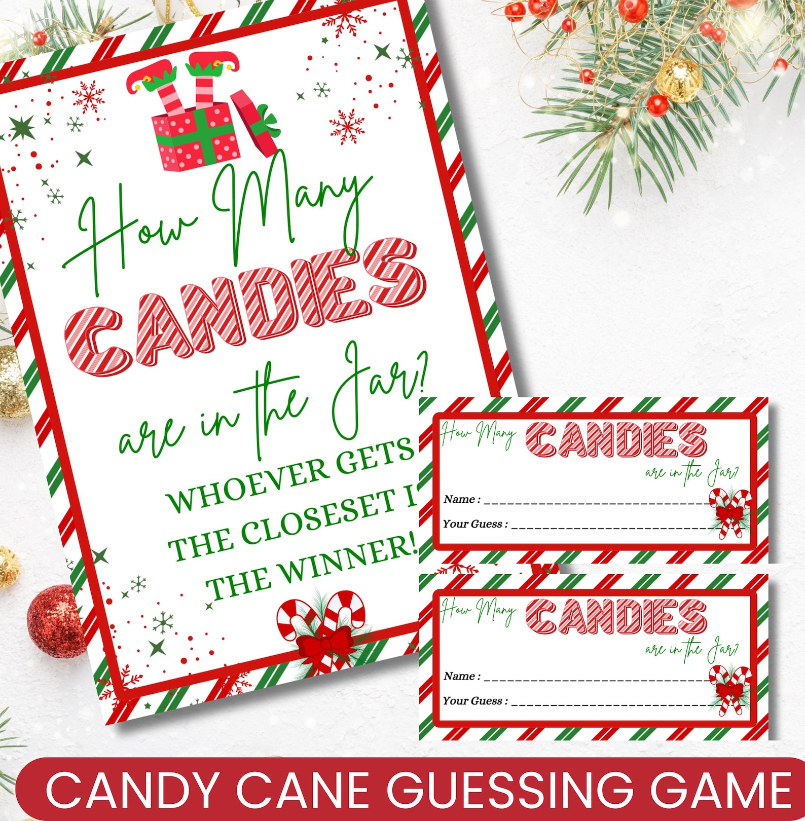 How Many Candies Are in the Jar, Christmas Game Activity,instant ...