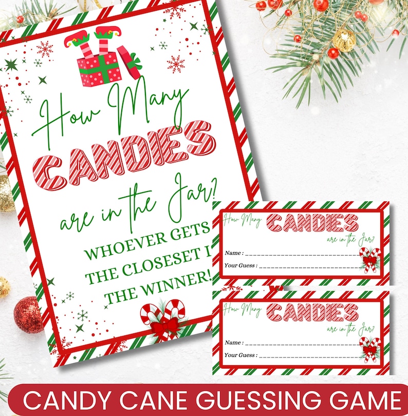 How Many Candies Are in the Jar, Christmas Game Activity,instant ...