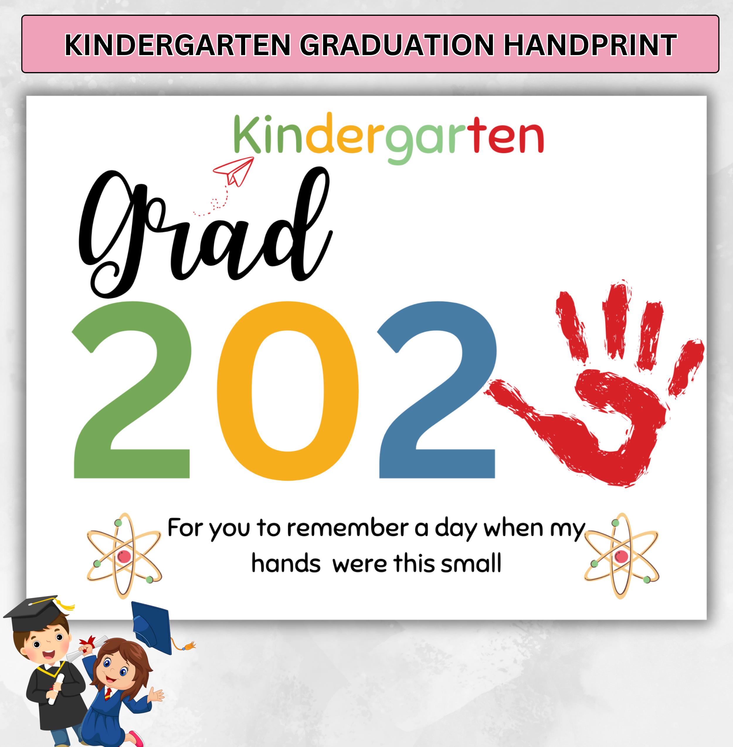 Kindergarten Graduation Handprint Craft for Kids, End of Year Keepsake ...