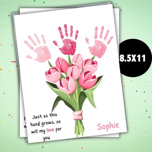 Mother's Day Flower/bouquet Handprint Art Craft Printable, Mothers Day ...