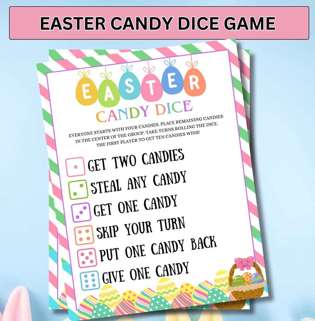 Easter Candy Dice Game Printable, Fun Classroom Candy Exchange Game for ...
