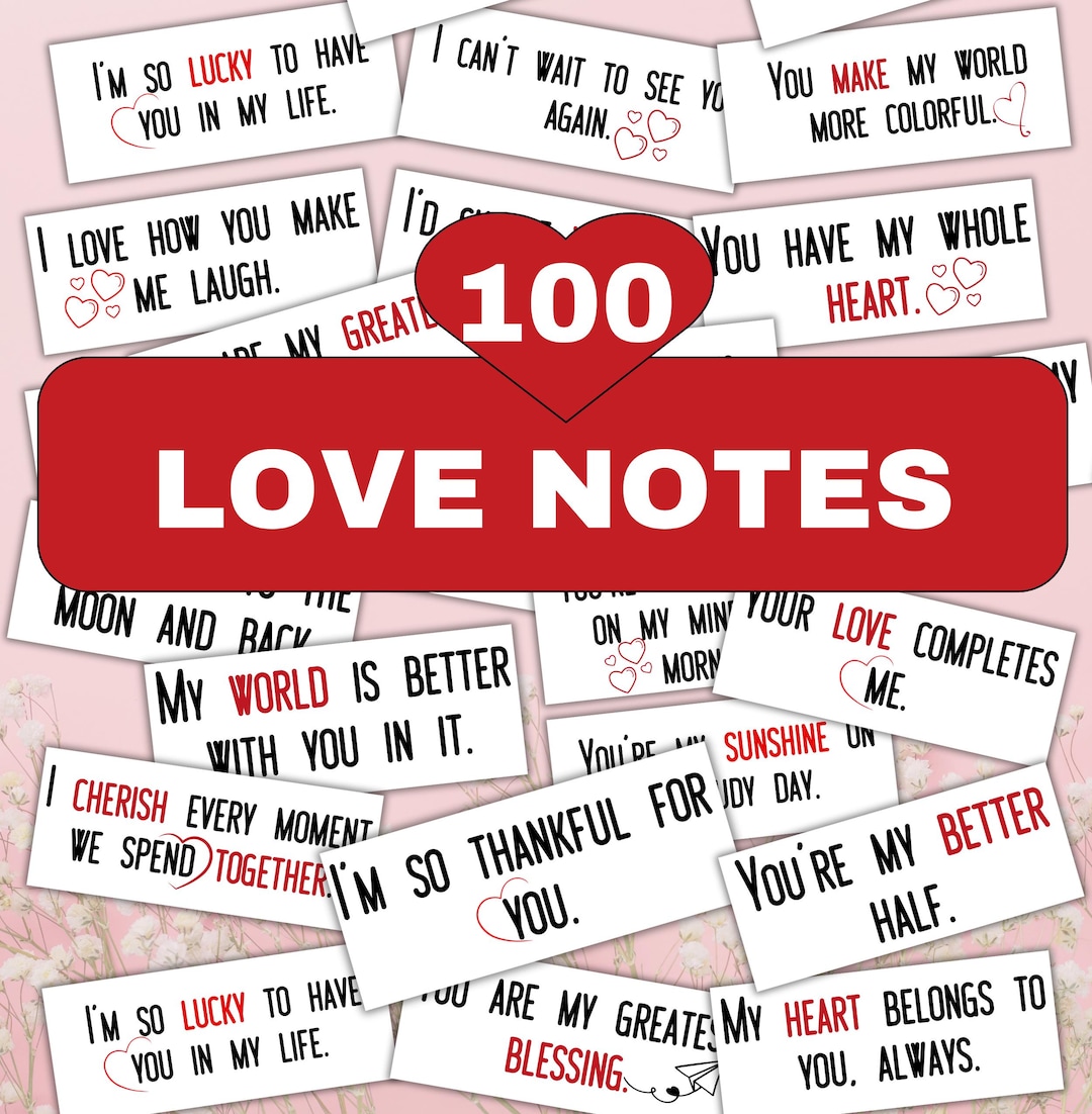 Mini Love Notes for Valentines, Love Notes Cards, Printable Love Notes ...