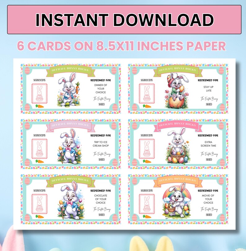 Editable Easter Bunny Bucks, Easter Play Money, Easter Egg Filler ...