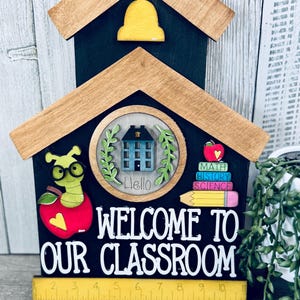 Interchangeable Welcome to Our Classroom Door Hanger or Stand Wood Sign ...