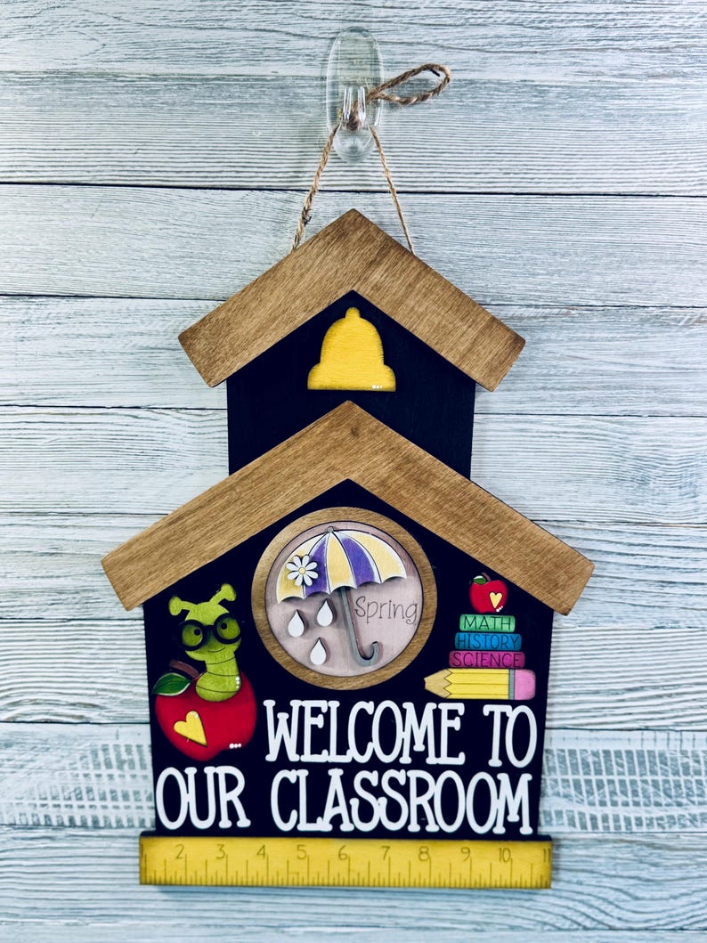 Interchangeable Welcome to Our Classroom Door Hanger or Stand Wood Sign ...