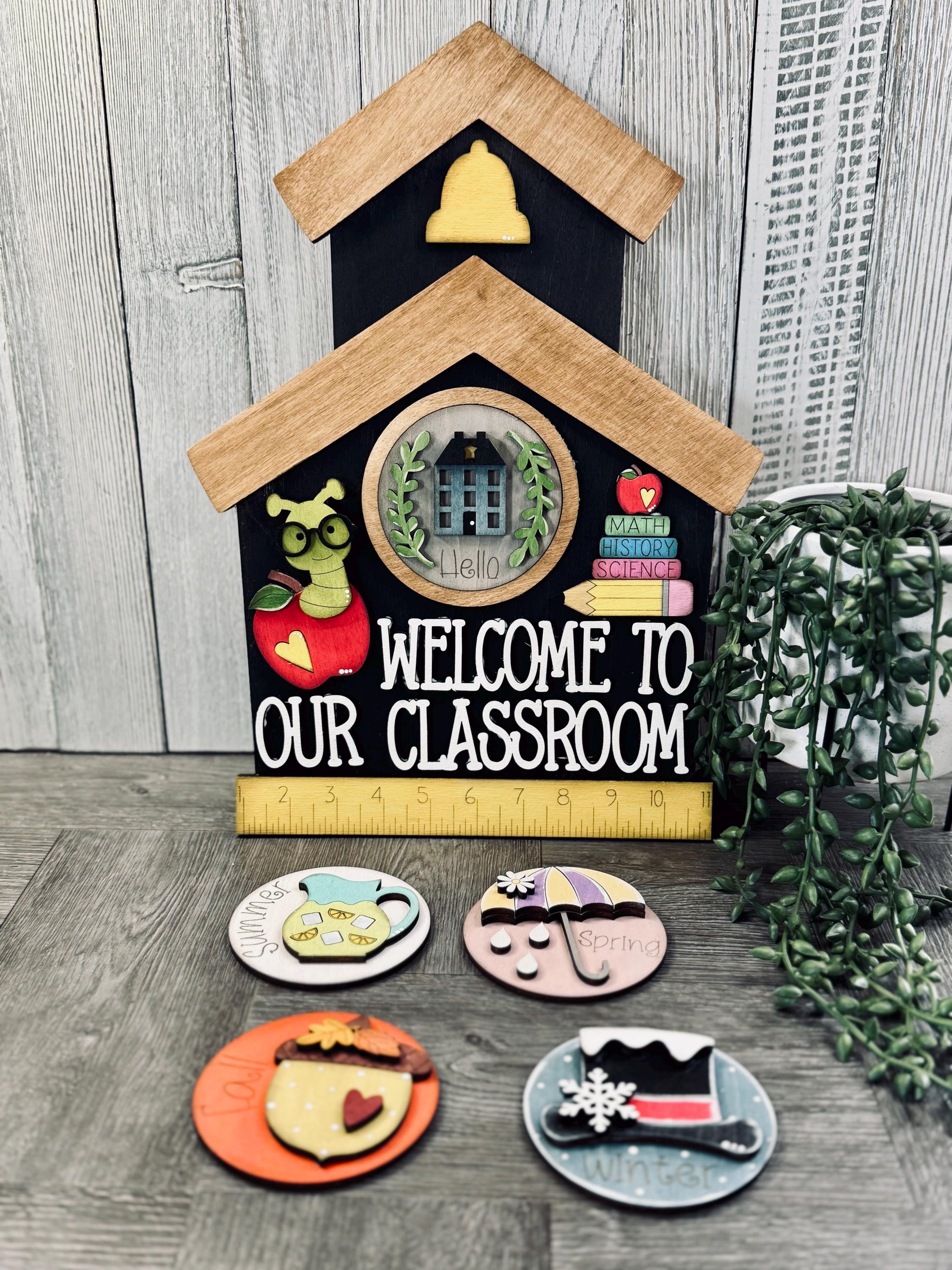 Interchangeable Welcome to Our Classroom Door Hanger or Stand Wood Sign ...