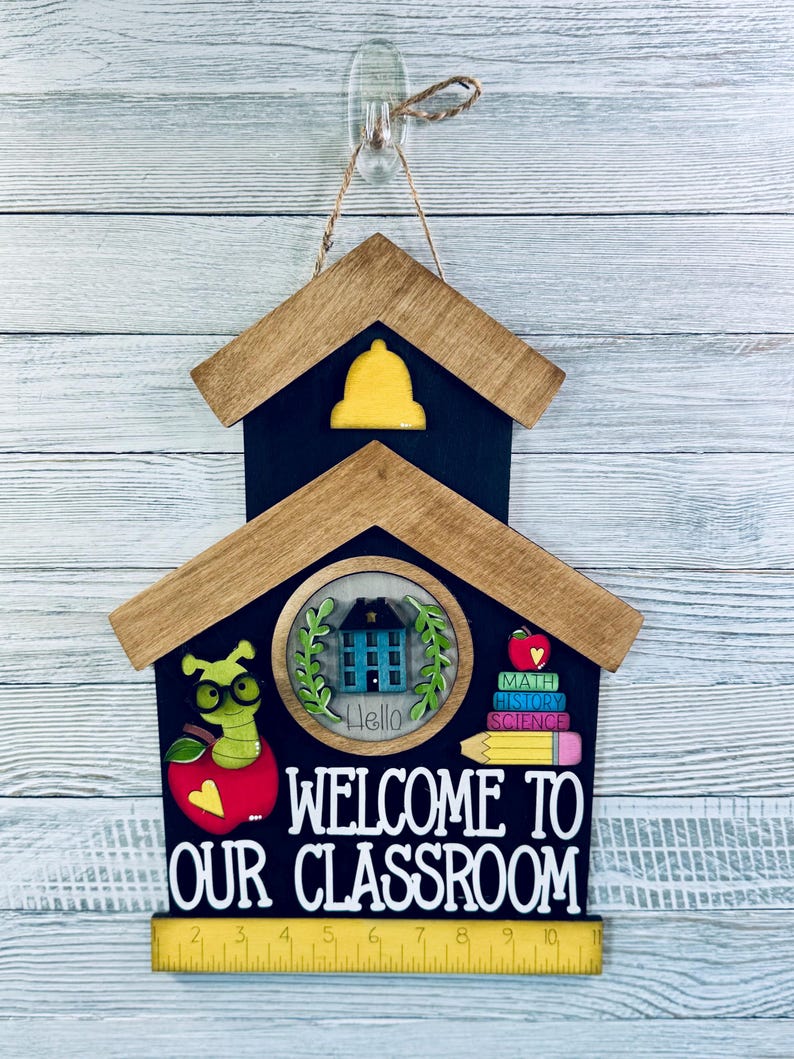 Interchangeable Welcome to Our Classroom Door Hanger or Stand Wood Sign ...