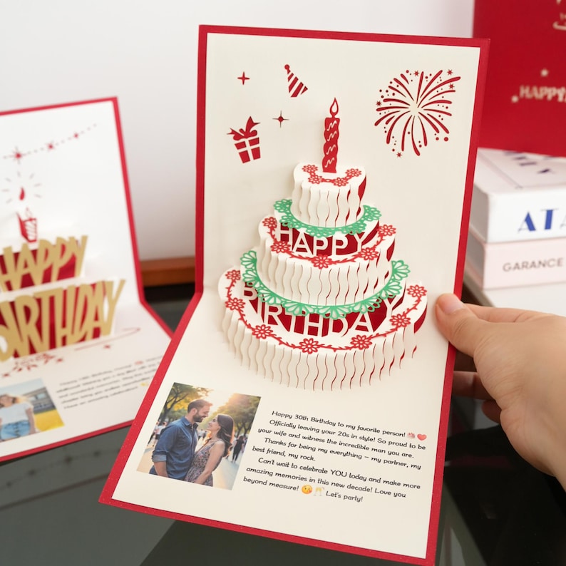 Custom 3D Pop-up Birthday Card With Photo - Etsy