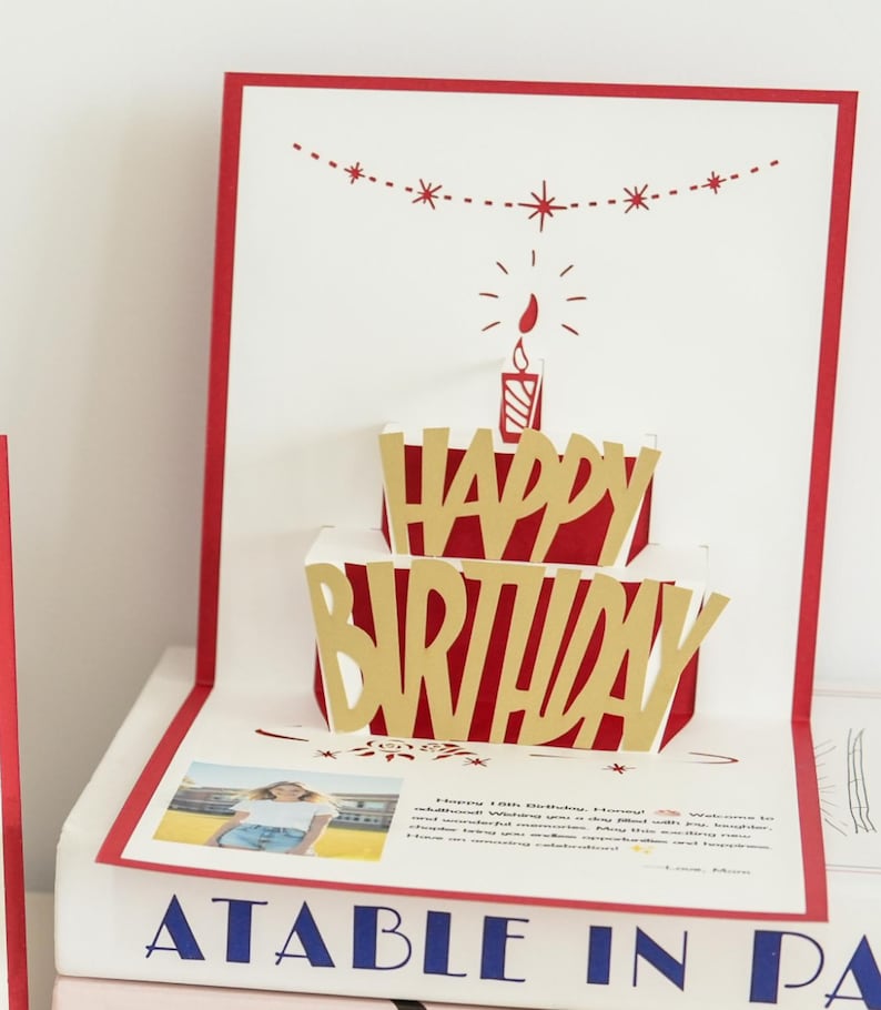 Custom 3D Pop-up Birthday Card With Photo - Etsy