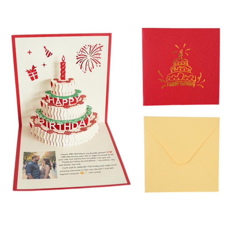 Custom 3D Pop-up Birthday Card With Photo - Etsy