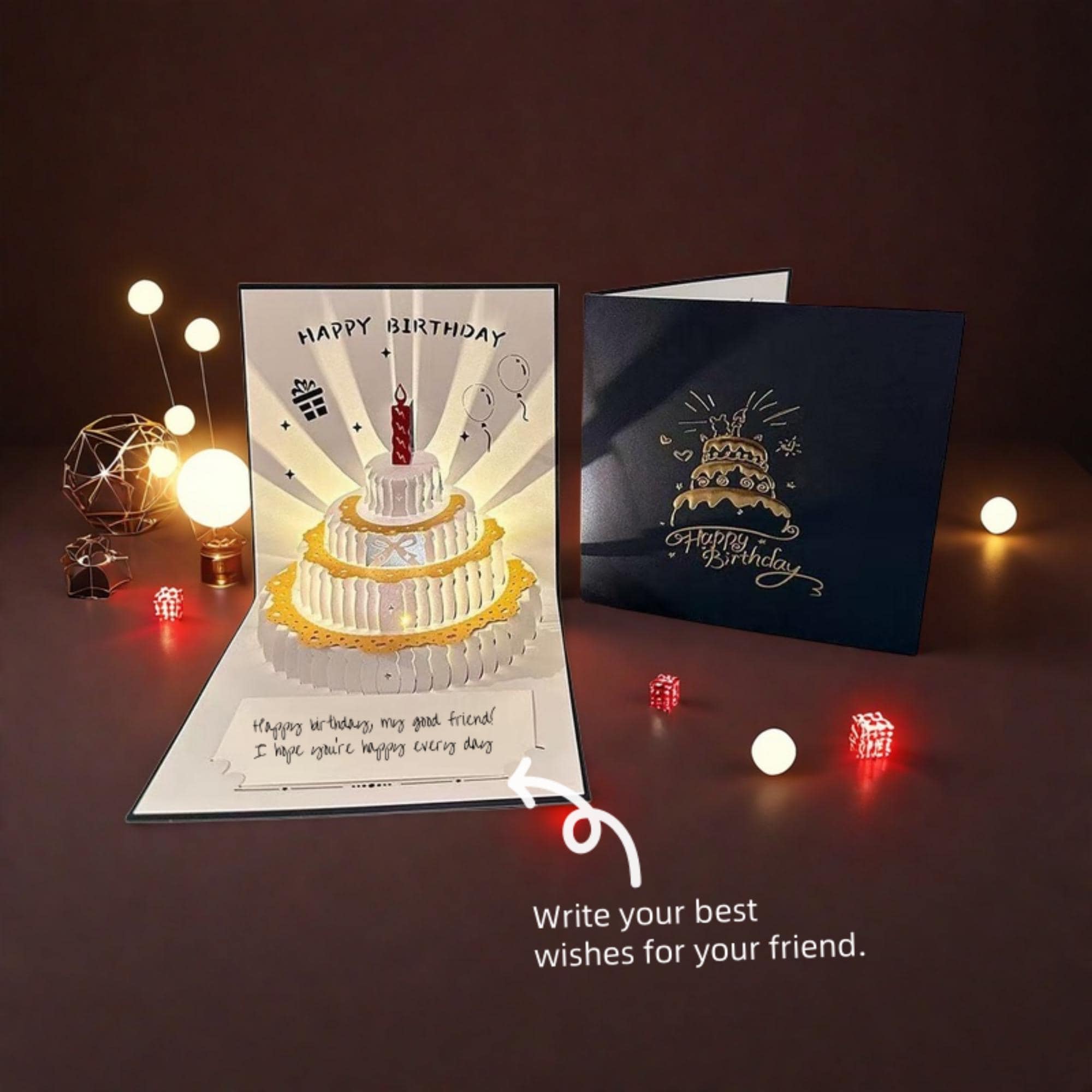 Musical Birthday Cards With Lights, Sound Recorded Cards, Gifts for Him ...