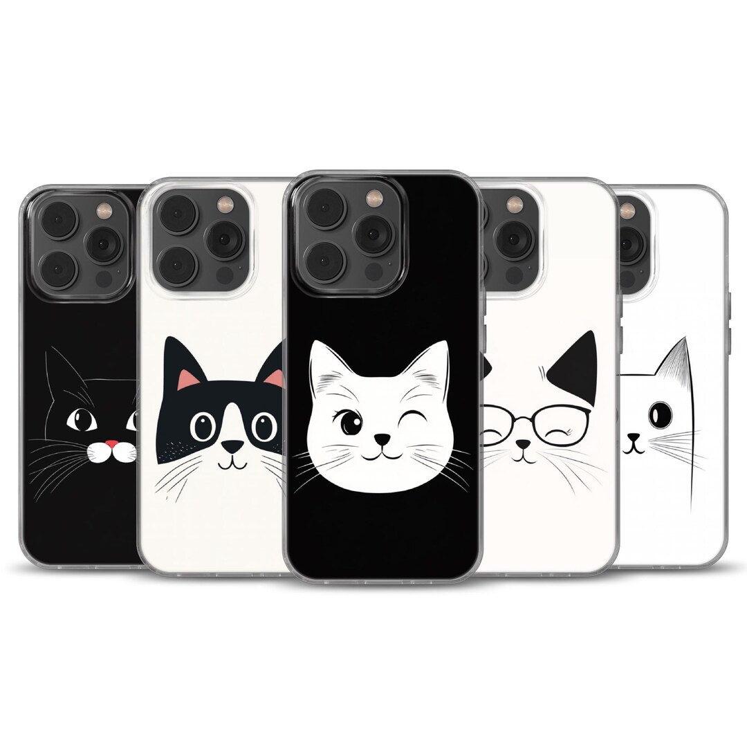 Funny Cat Phone Case Aesthetic Kitty Cover Fits iPhone 16 Pro, iPhone ...