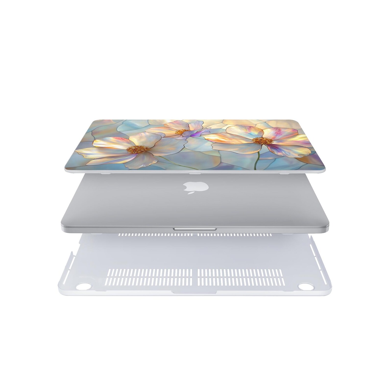 Stained Glass Flower MacBook Case Glass Effect Laptop Skin, Cover for ...