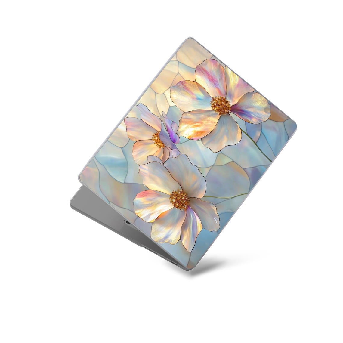 Stained Glass Flower MacBook Case Glass Effect Laptop Skin, Cover for ...