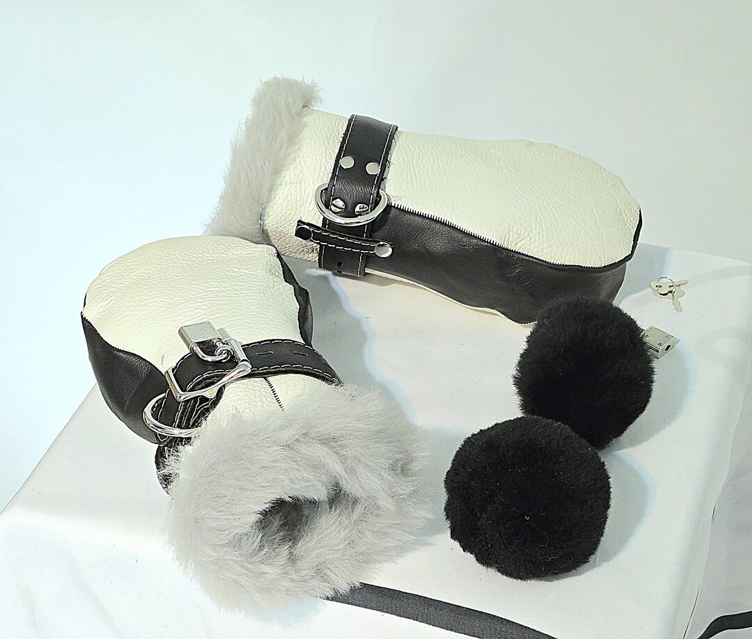 Sheepskin Bondage Mittens, With Lockable Buckles and D Rings. - Etsy