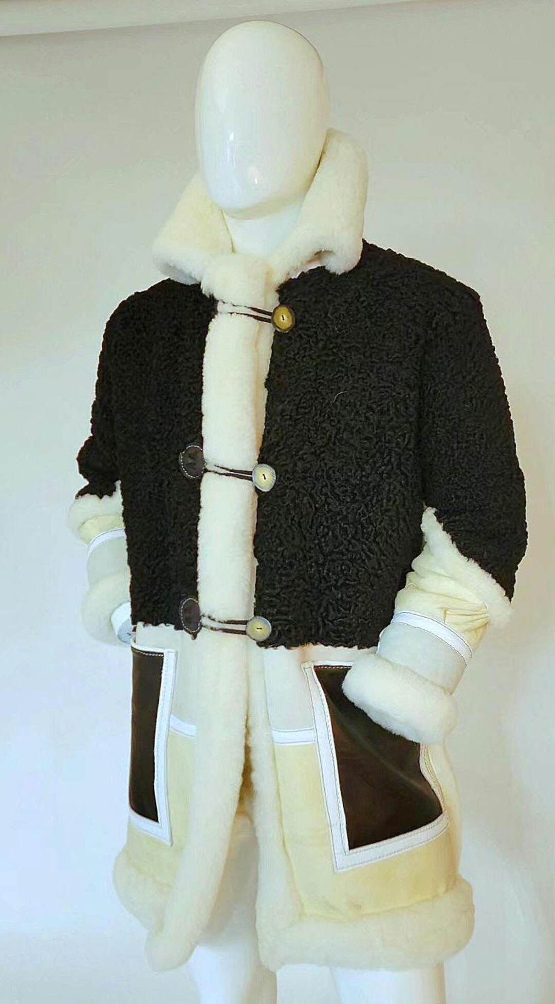 Shepskin, Goat Fur and Caracul Fur Woman Coat - Etsy