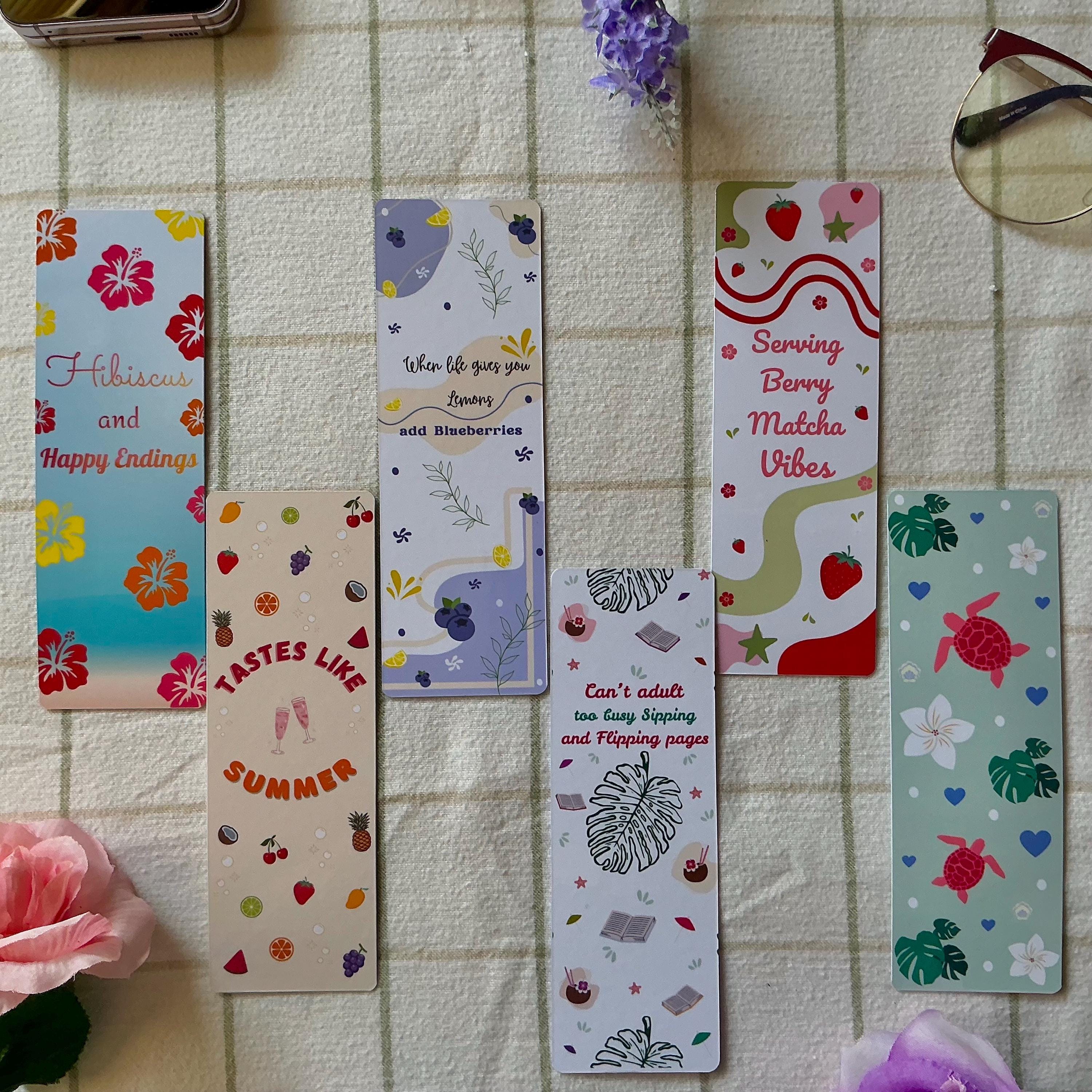 Summer Themed Bookmark: Laminated Glossy Paper, Reading Accessory - Etsy