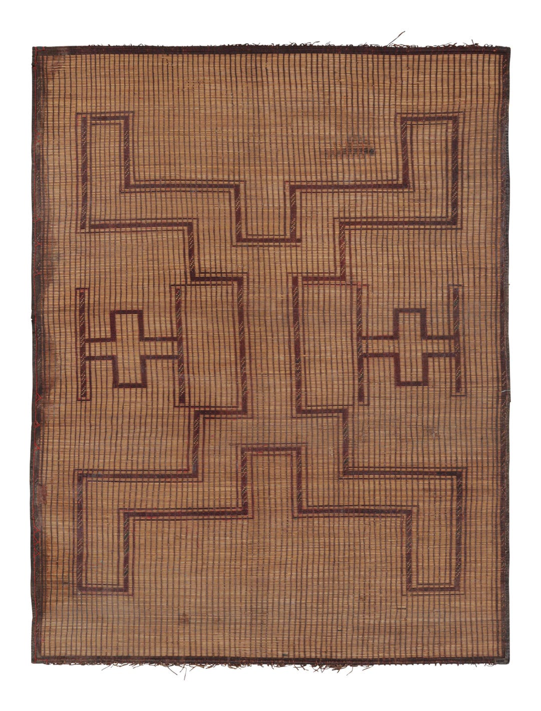 Vintage Moroccan Tuareg Mat in Brown, With Geometric Patterns, From Rug ...