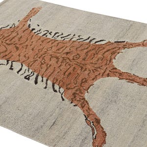 Rug & Kilim’s Tiger-skin Rug in Beige With Rust Orange Pictorial - Etsy