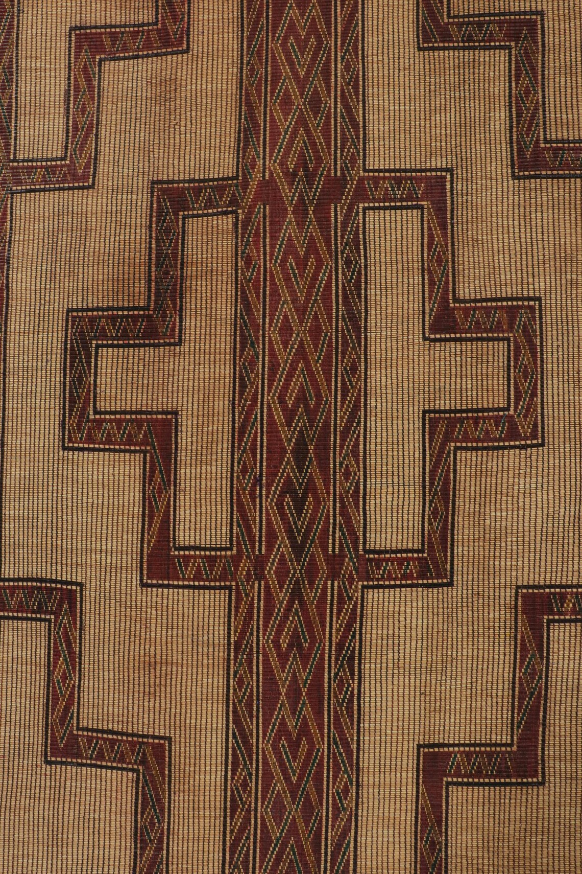 Vintage Moroccan Tuareg Mat in Beige With Geometric Patterns, From Rug ...