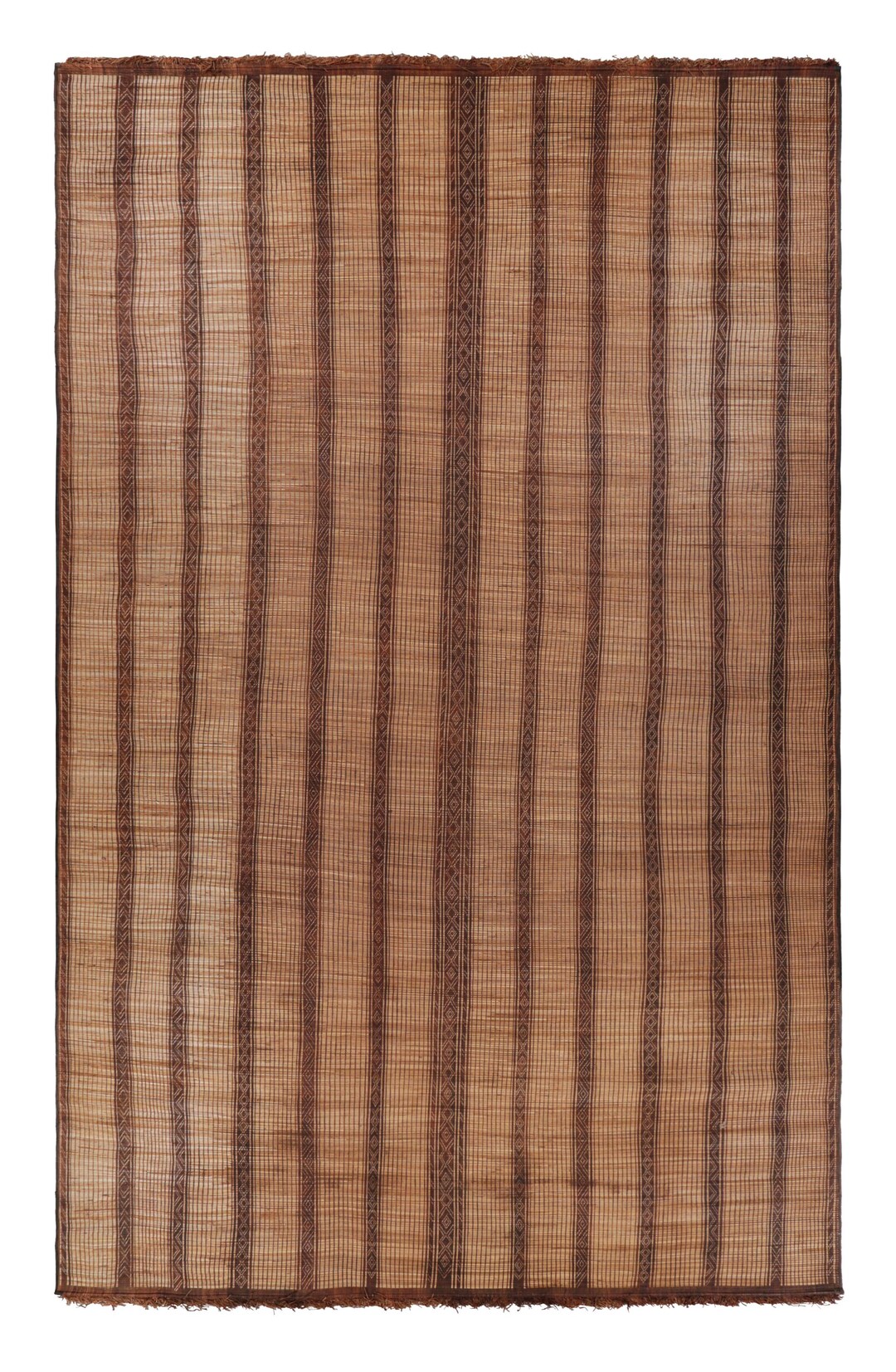 Oversized Vintage Moroccan Tuareg Mat, With Geometric Stripes, From Rug ...