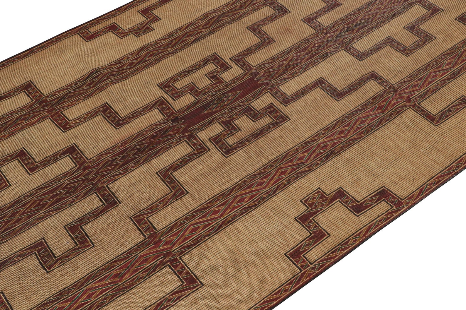 Vintage Moroccan Tuareg Mat in Beige With Geometric Patterns, From Rug ...