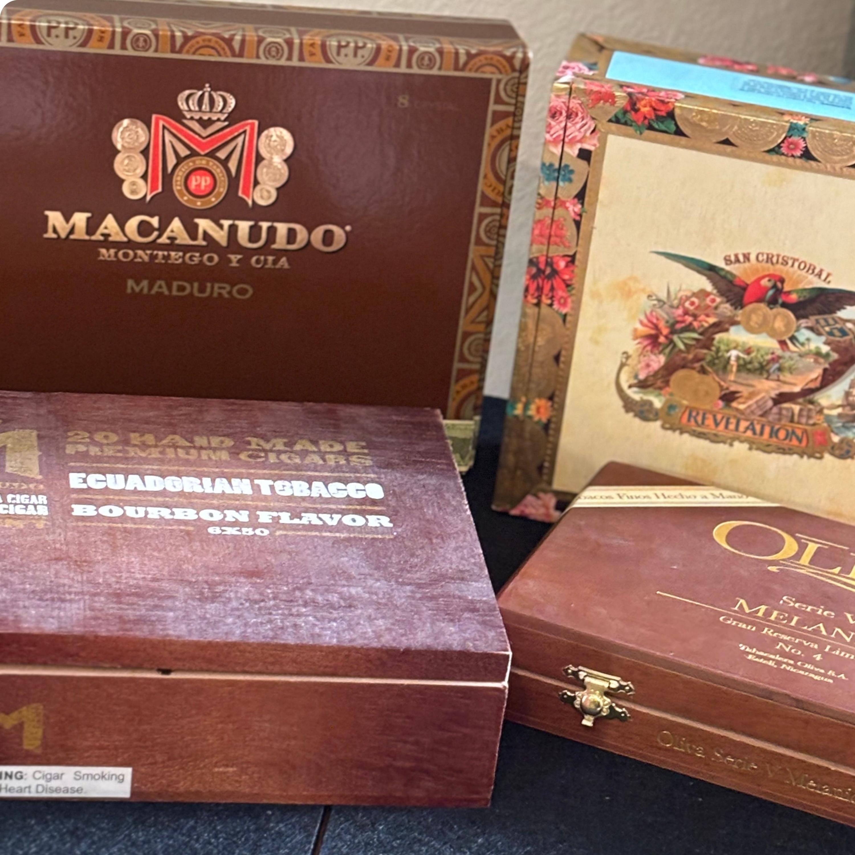 Set of 4 Empty Wooden Cigar Boxes - Etsy