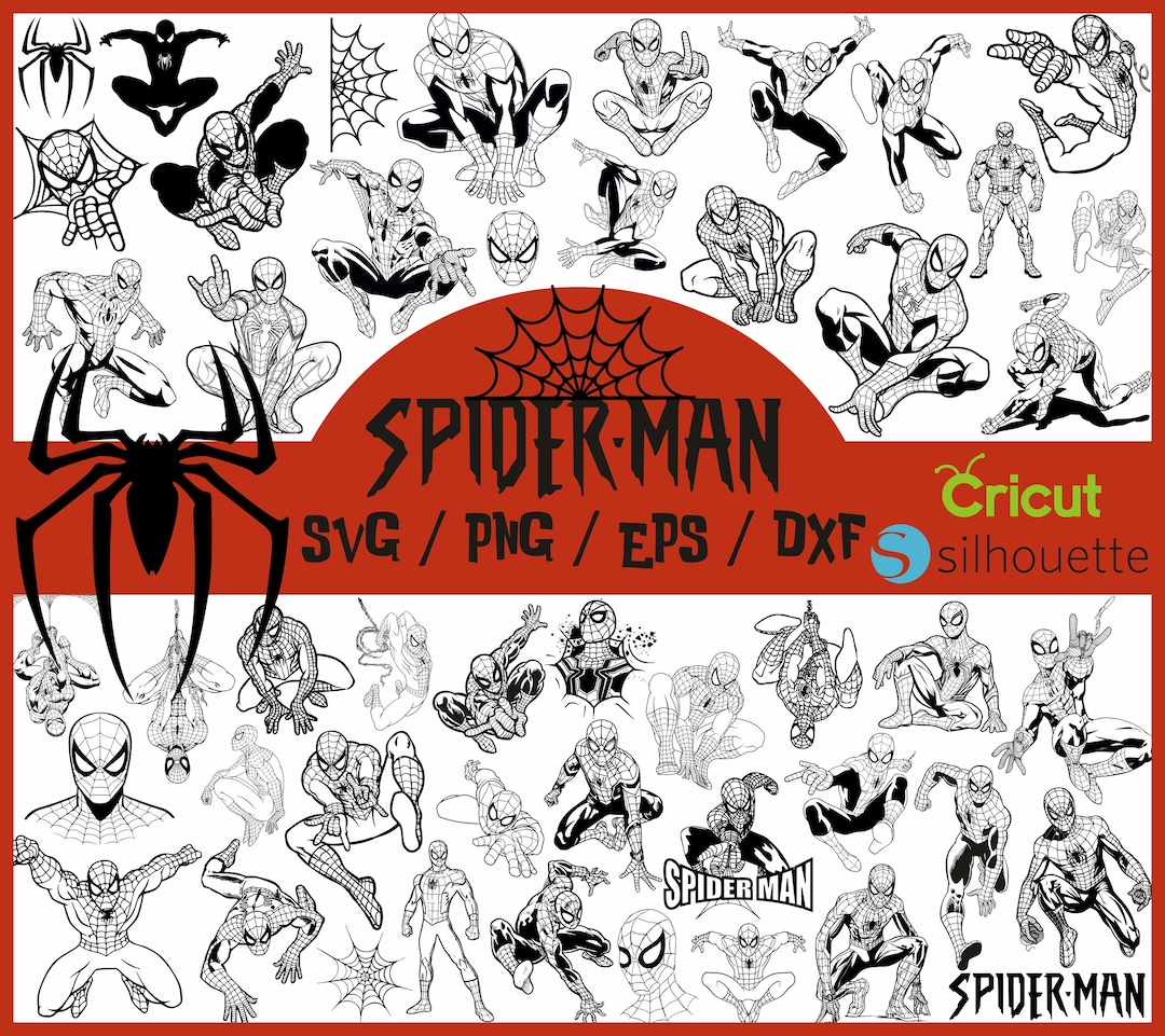 Spiderman Svg Bundle, Spiderman Outline Svg, Spiderman Clipart ...