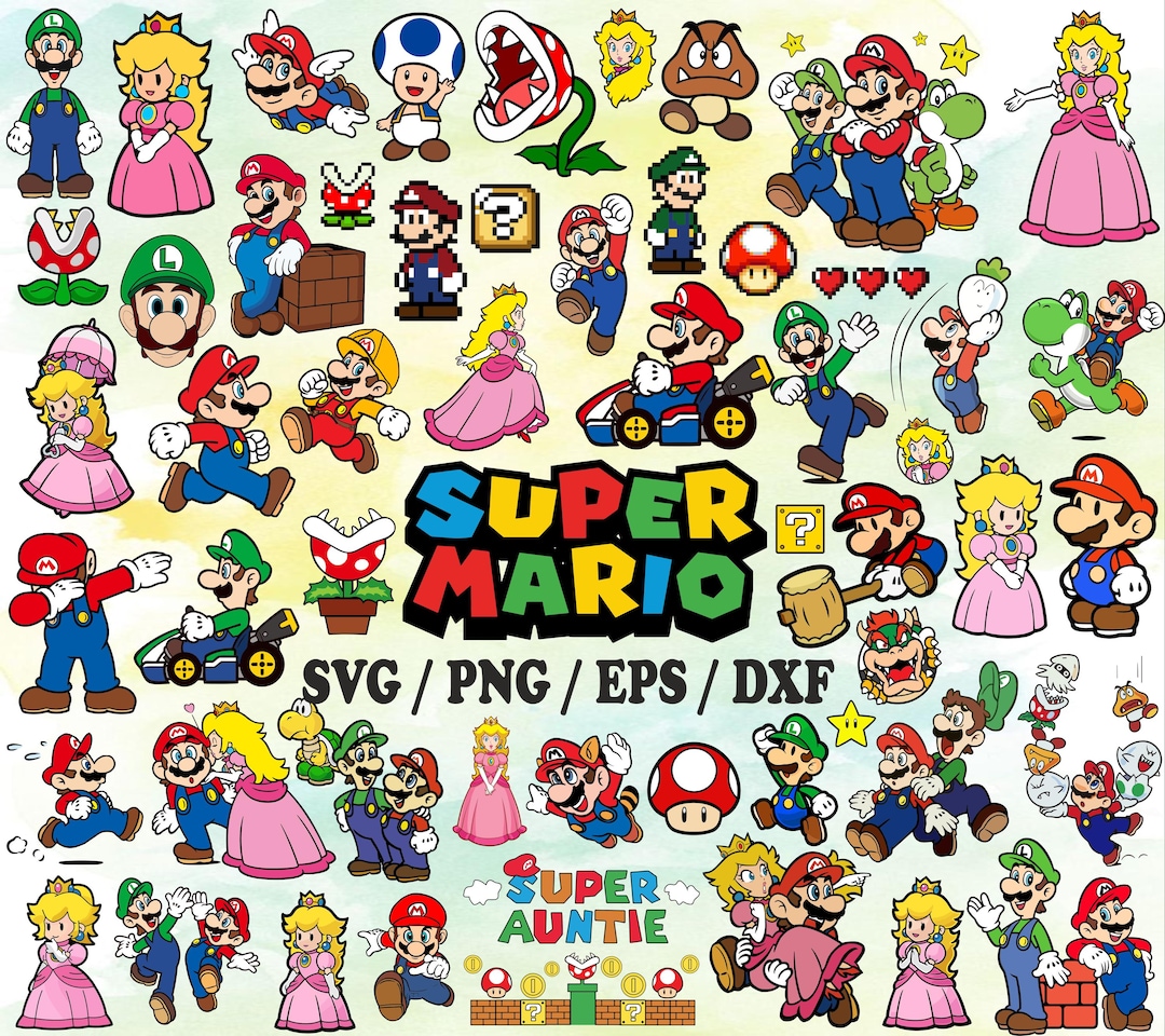 Super Mario SVG Bundle for Cricut and Sublimation, Mario Cut Files ...