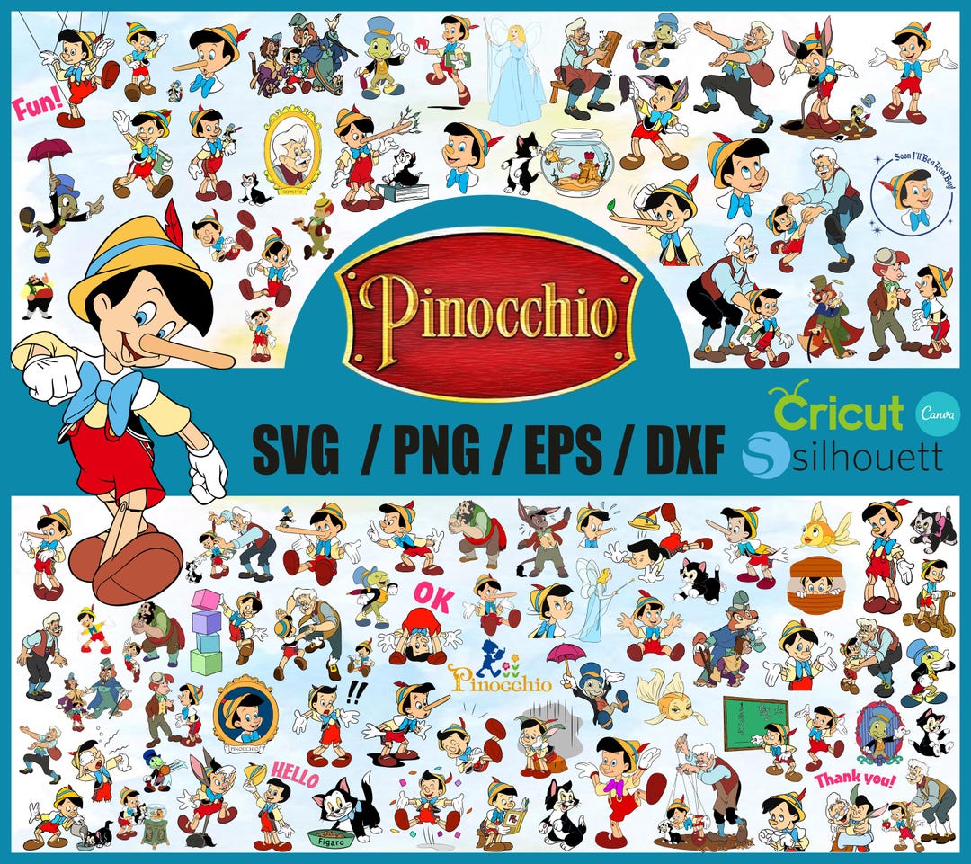 Pinocchio SVG Bundle, Pinocchio Svg & Png Files for Cricut, Geppetto ...