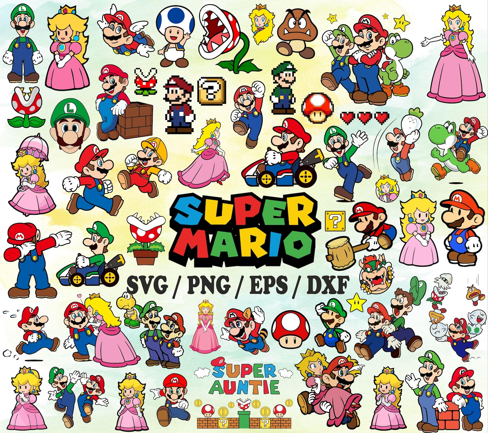 Super Mario SVG Bundle for Cricut and Sublimation, Mario Cut Files ...