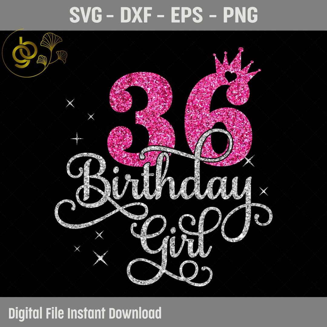 36th Birthday Girl SVG, It's My 36th Birthday Svg, 36 Years Old ...