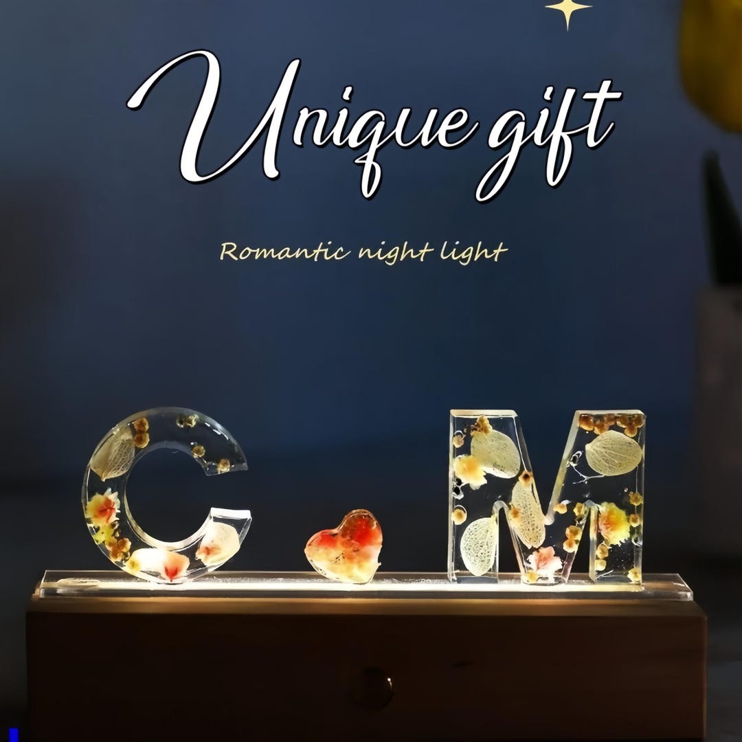 Custom Resin Alphabet Night Light | Personalized Resin Night Lights ...