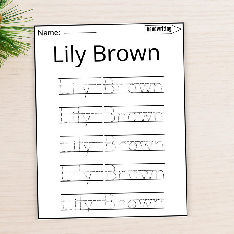 Personalized Name Tracing Worksheet: Handwriting Practice (digital ...
