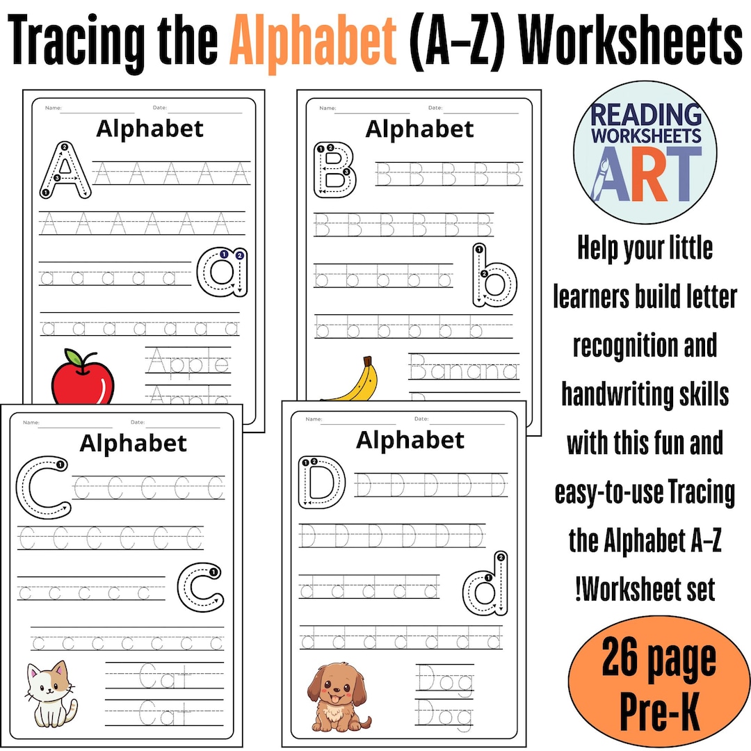 Tracing Alphabet (A–Z) Worksheet | Letter Formation Kindergarten ...