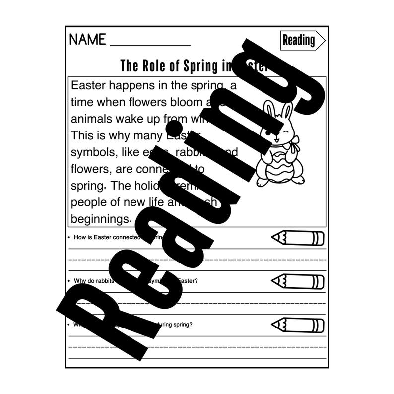 Easter Reading Comprehension Passages Worksheets Questions Spring ...